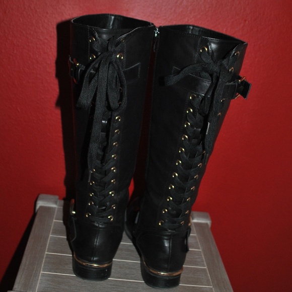 Wanted | Shoes | Wanted Tall Black Lace Up Boots | Poshmark